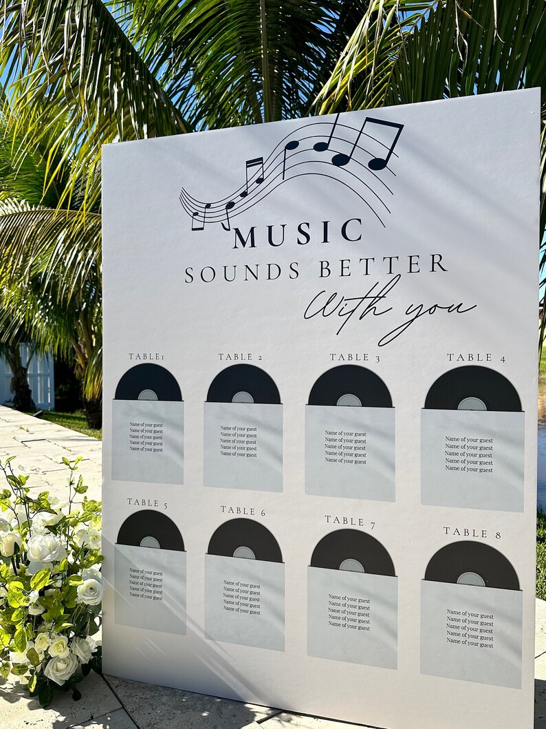 Music Seating Wedding Signage Modern Wedding Seating Chart - Etsy