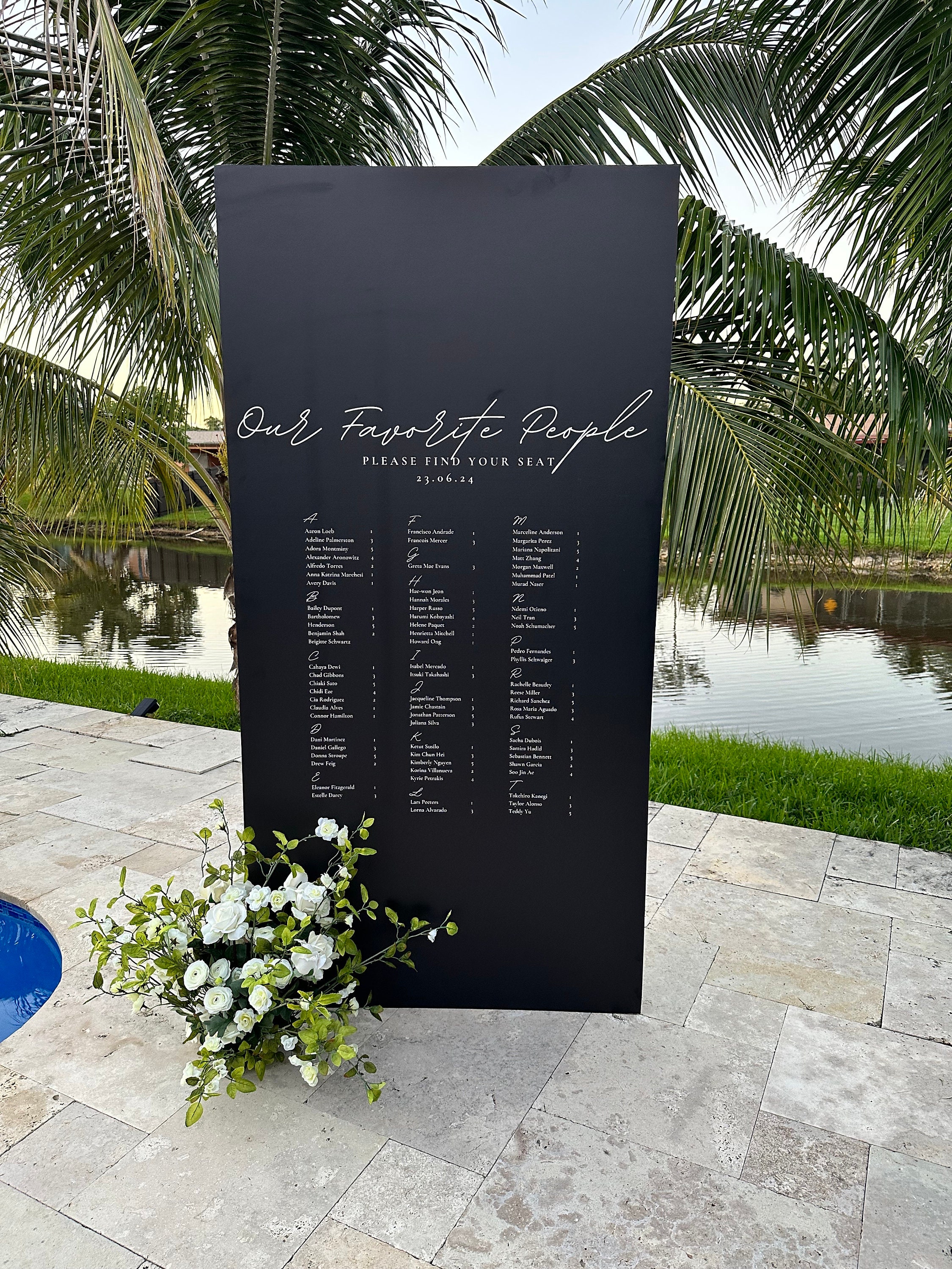 Custom Large Digital Seating Chart, Ready to Print, Personalized Black ...