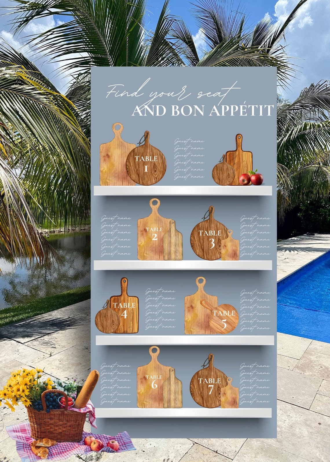 Find Your Seat and Bon Appétit Wedding Seating Chart Kitchen Lover ...