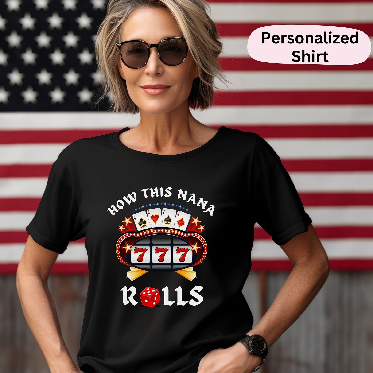 Funny Custom Casino Slots T-shirt, Personalized Mom or Nana Casino ...
