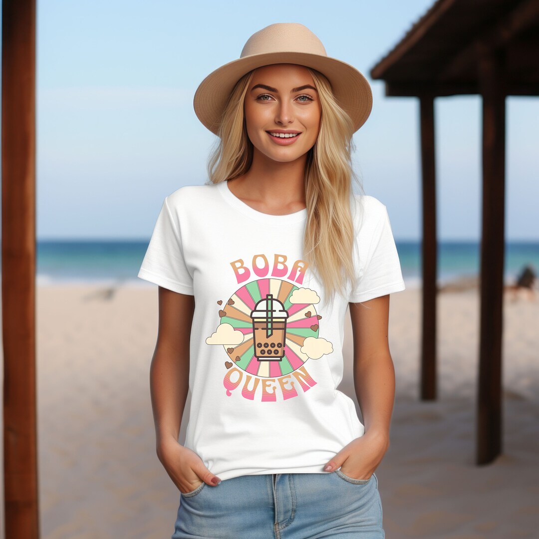 Retro Boba Tea Tshirt Bubble Tea Lover Shirt Gift for Her Cute Kawaii ...