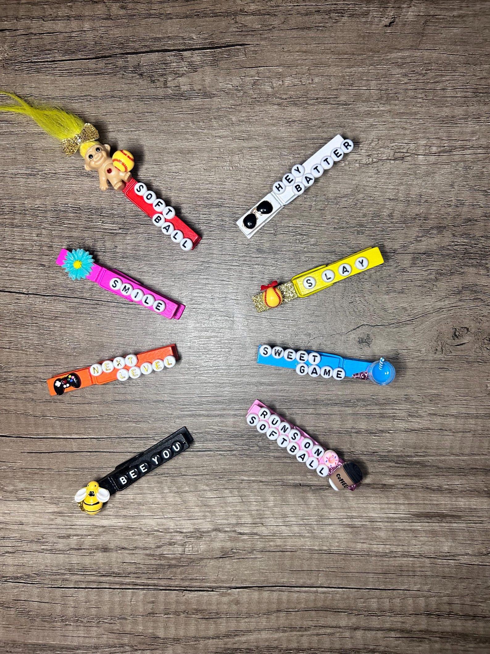 Softball Bag Tag Clip Set , Batter Troll Backpack Positivity Team ...