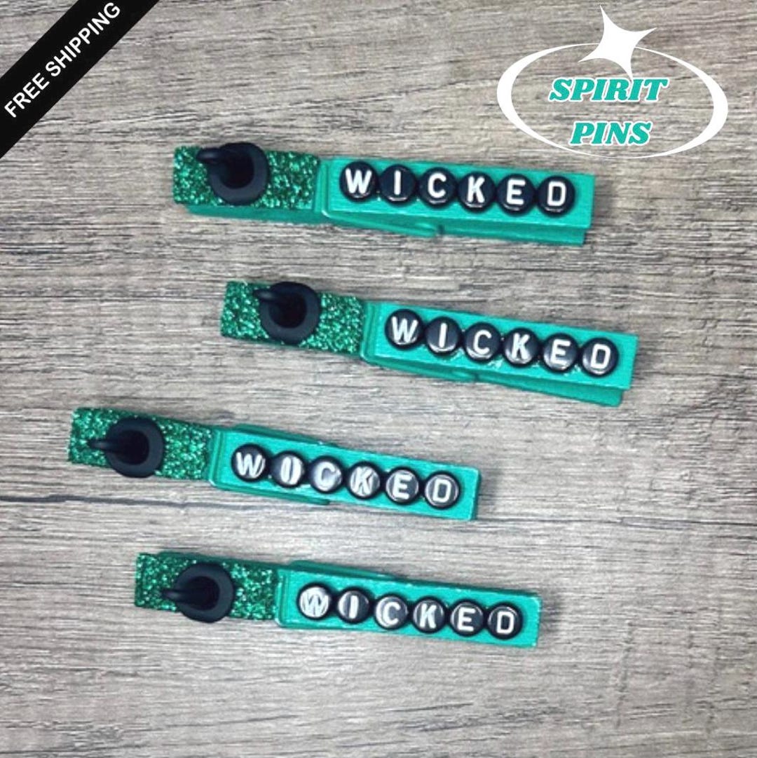 Wicked Inspired Cheer Sport Pins, Witch Hat Backpack Clipping Team Gift, Volleyball Game Comp ...