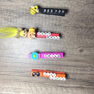 Softball Bag Tag Clip Set , Batter Troll Backpack Positivity Team ...