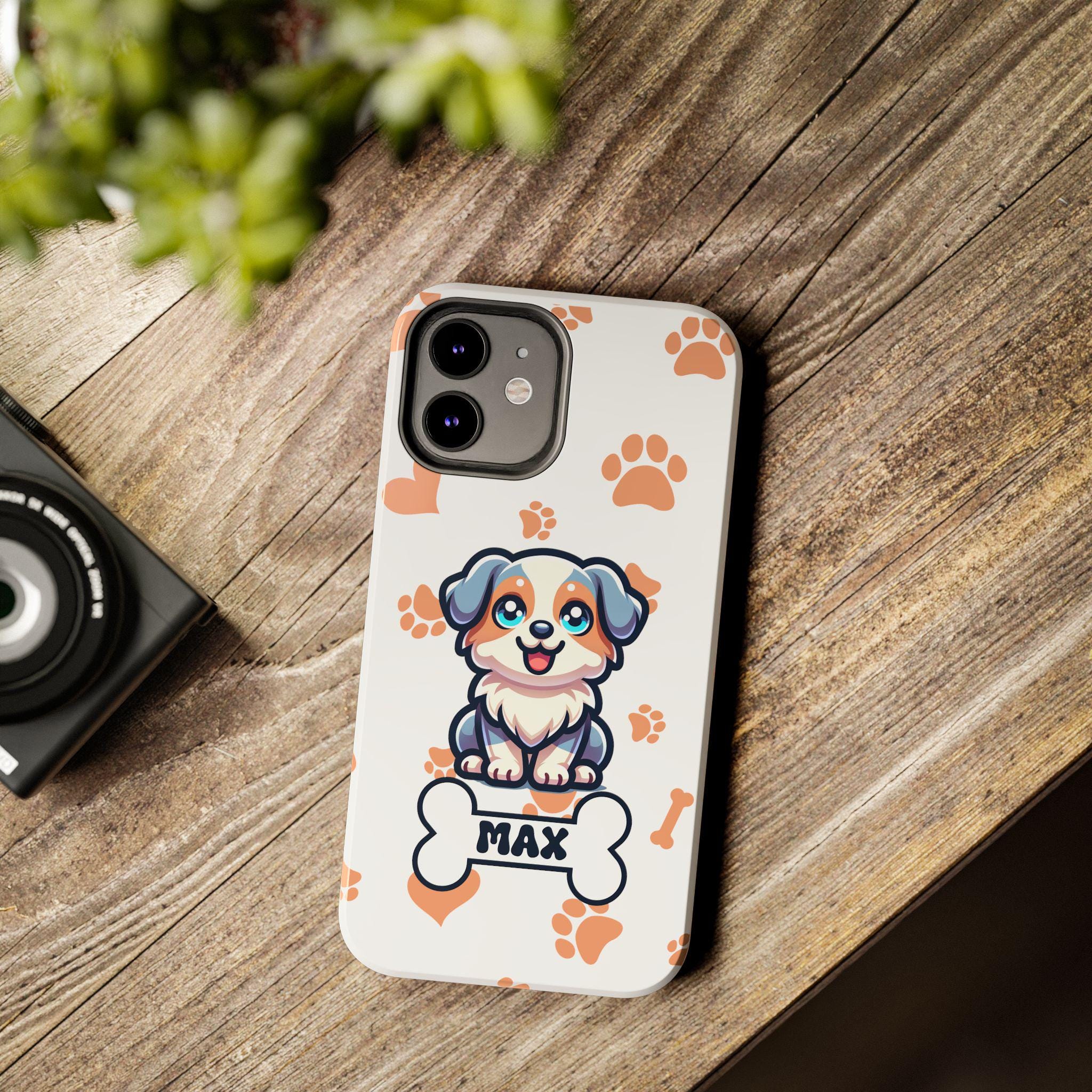 Personalized Australian Shepherd iPhone Case, Cartoon Aussie Name Dog ...