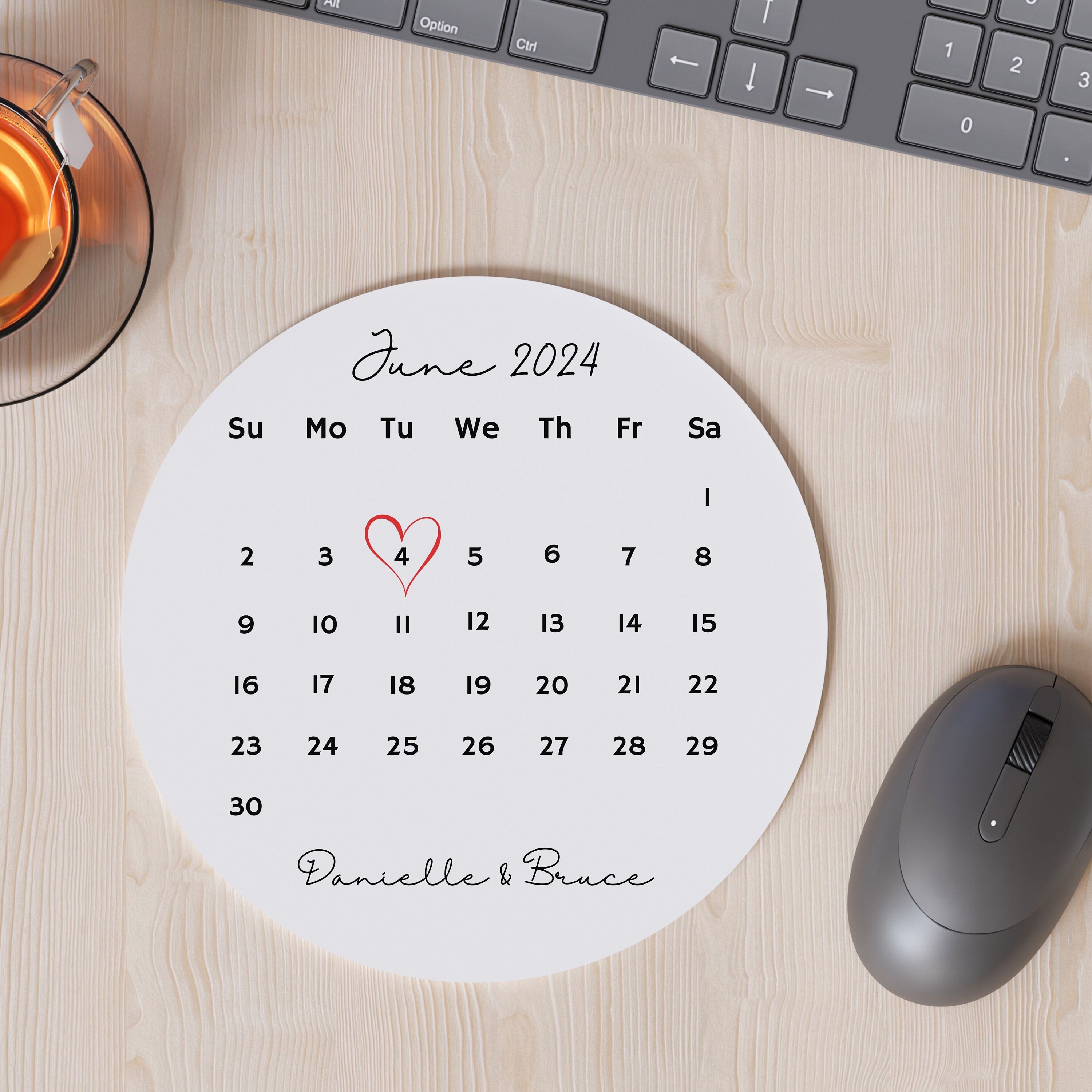 Personalized Office Decor Save the Date Calendar Mousepad, Bride to Be ...