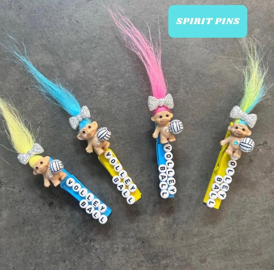 Volleyball Sport Bag Tag Clips, Troll Hair Inspired Team Clip, Backpack ...