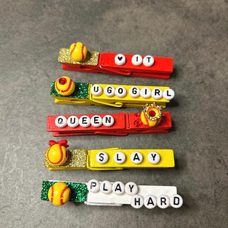 Softball Clothes Pin Clip, Game Day Practice Backpack Camp Gift, Team ...