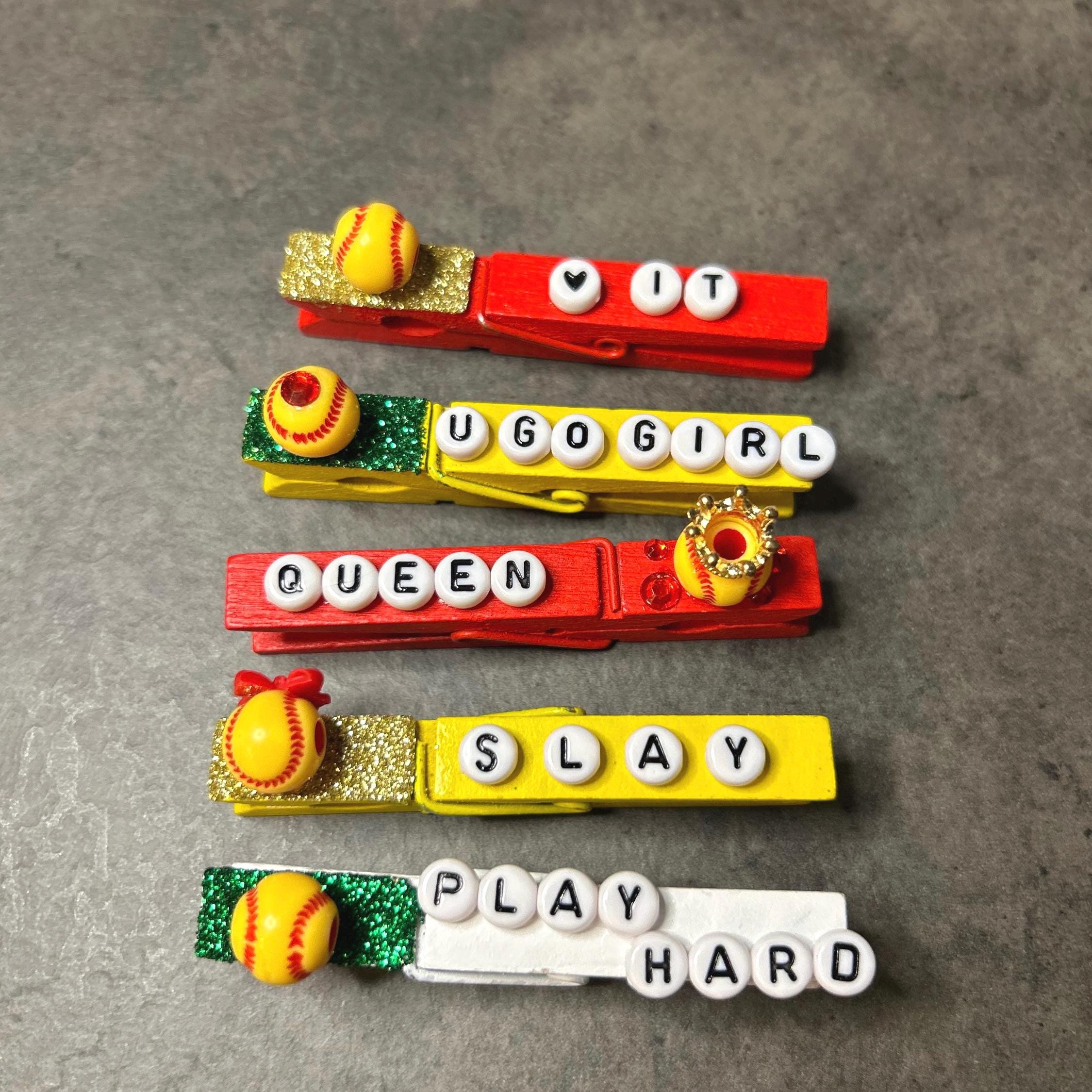 Softball Clothes Pin Clip, Game Day Practice Backpack Camp Gift, Team ...