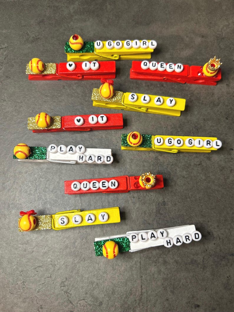 Softball Clothes Pin Clip, Game Day Practice Backpack Camp Gift, Team ...