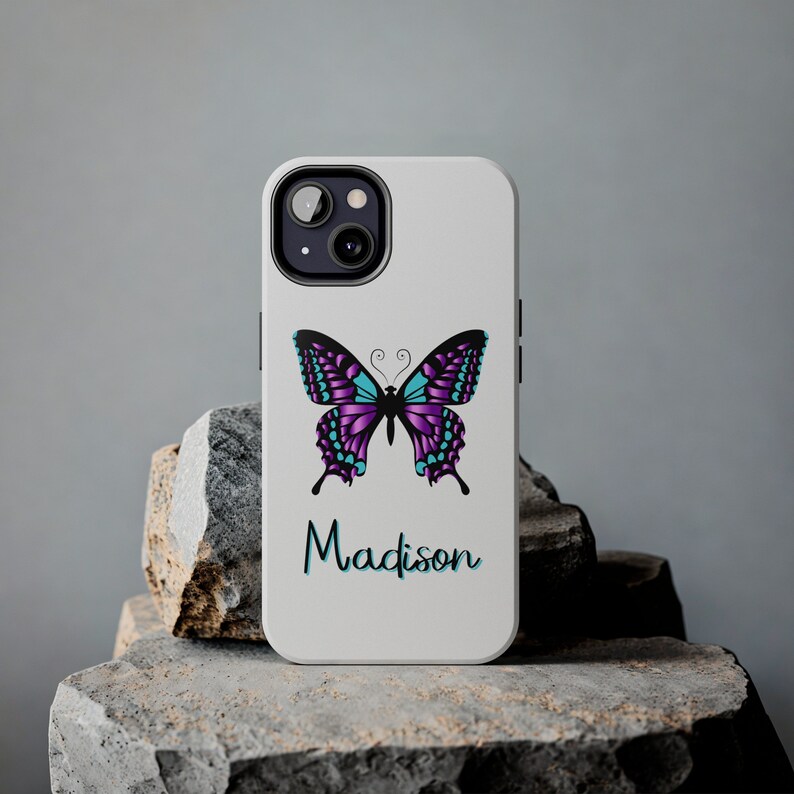 Personalized Custom Butterfly iPhone Case Purple & Teal Butterfly Phone ...