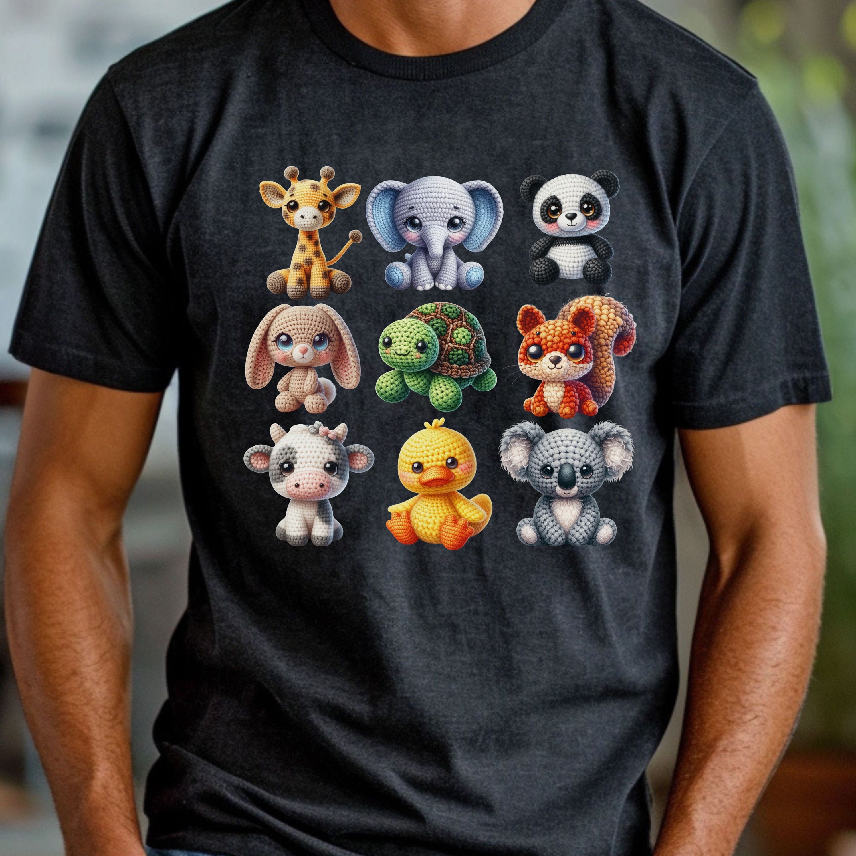 Cute Crochet Animal Doll Tshirt, Knitting Lover Plushie Stuffy Gift ...