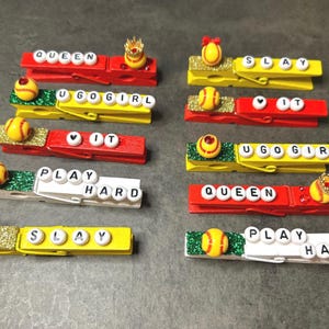 Softball Clothes Pin Clip, Game Day Practice Backpack Camp Gift, Team ...