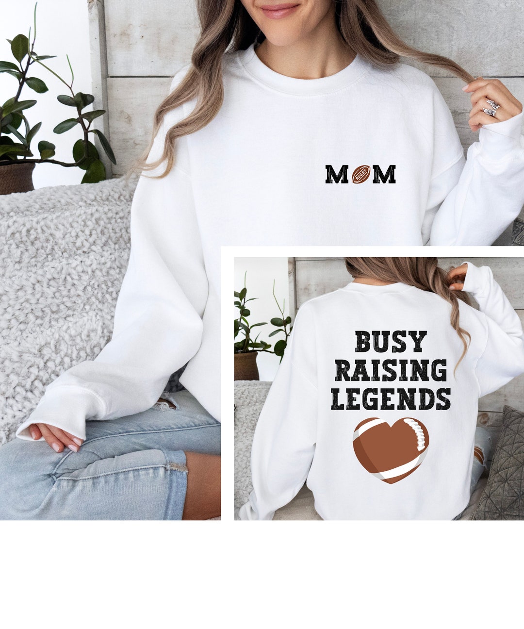 Rugby Mom Sweatshirt, Busy Raising Legends, Rugby Heart, Mom Shirt ...