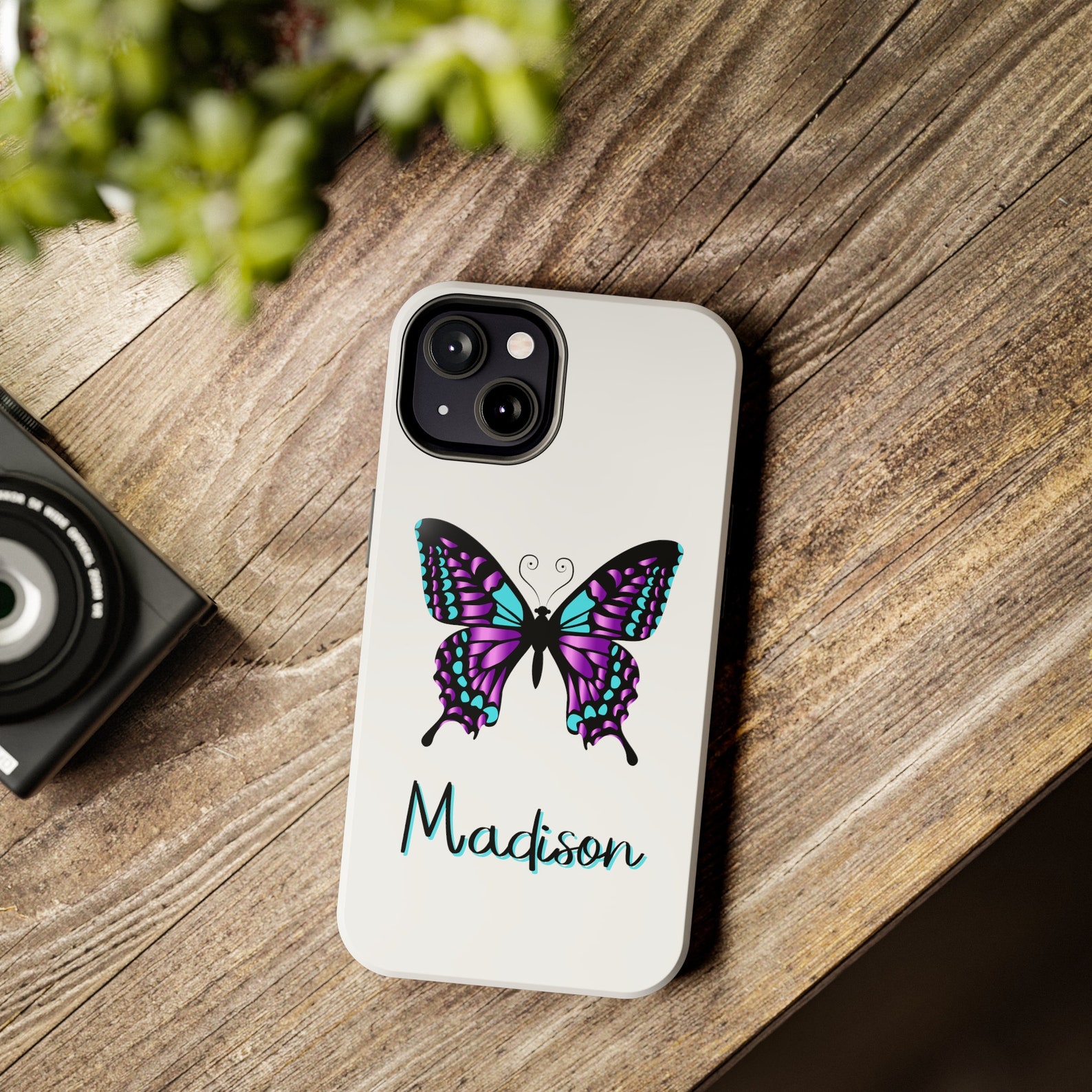 Personalized Custom Butterfly iPhone Case Purple & Teal Butterfly Phone ...