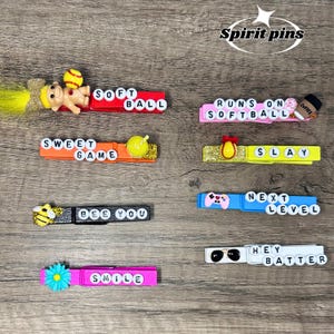 Softball Bag Tag Clip Set , Batter Troll Backpack Positivity Team ...