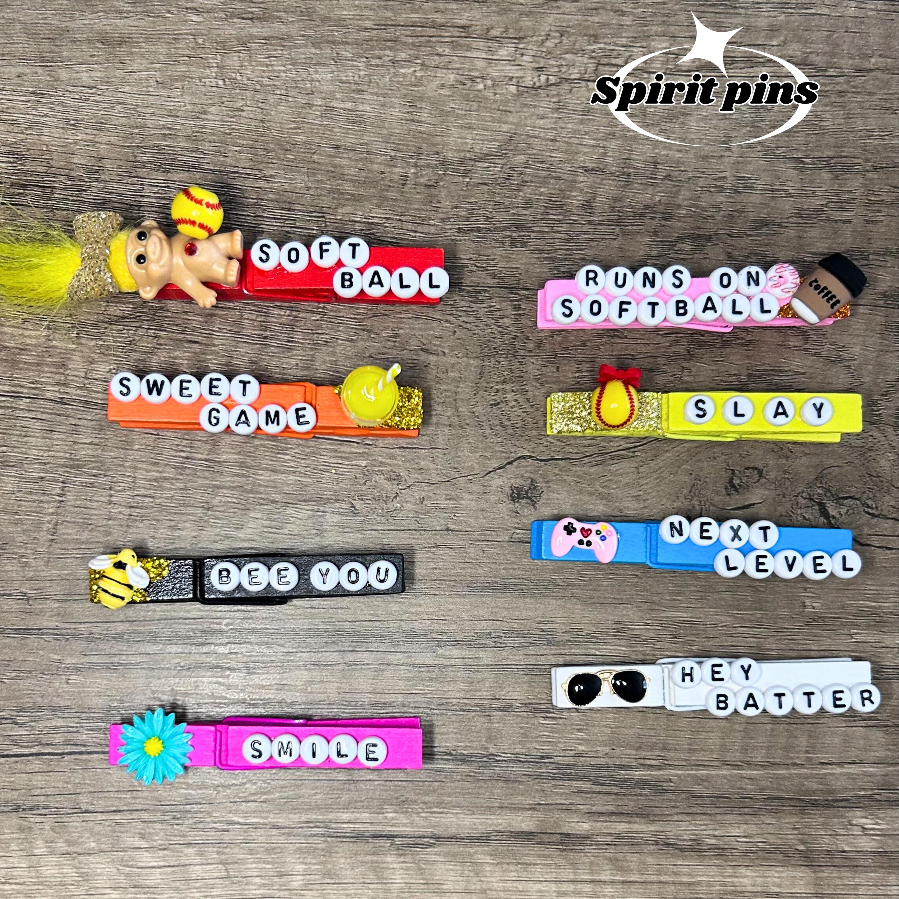 Softball Bag Tag Clip Set , Batter Troll Backpack Positivity Team ...