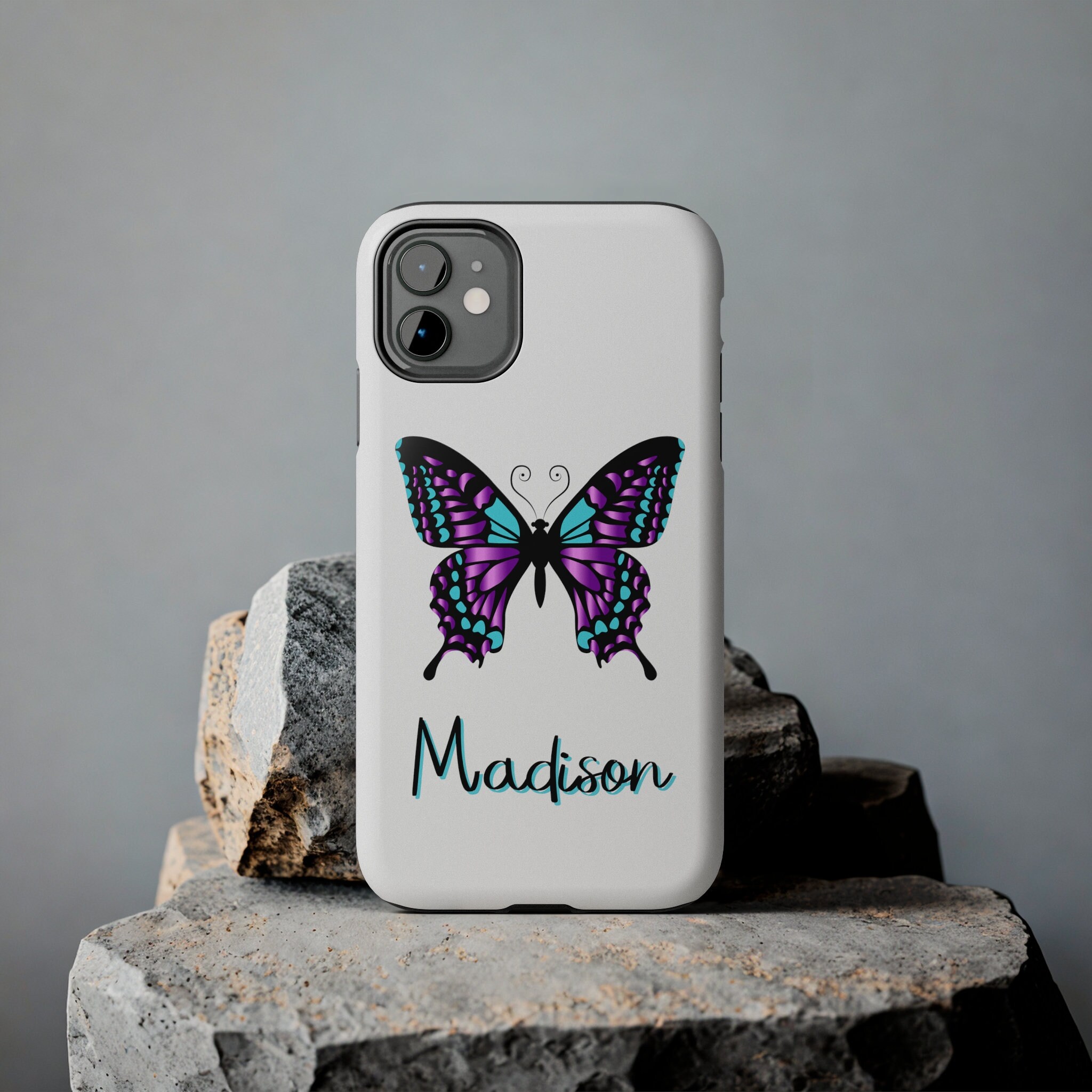 Personalized Custom Butterfly iPhone Case Purple & Teal Butterfly Phone ...
