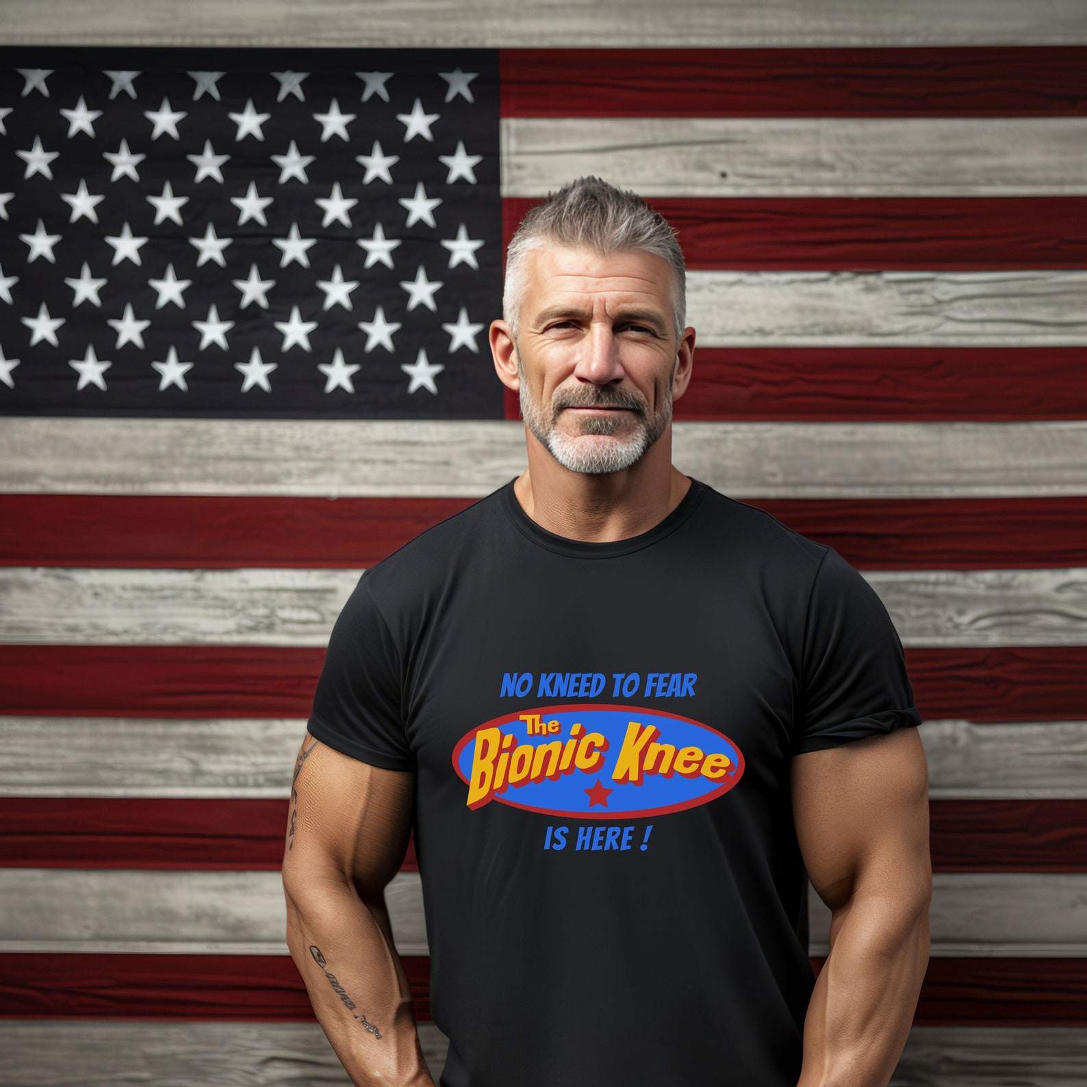 Unisex Hilarious Superhero Bionic Knee Replacement Surgery Shirt ...