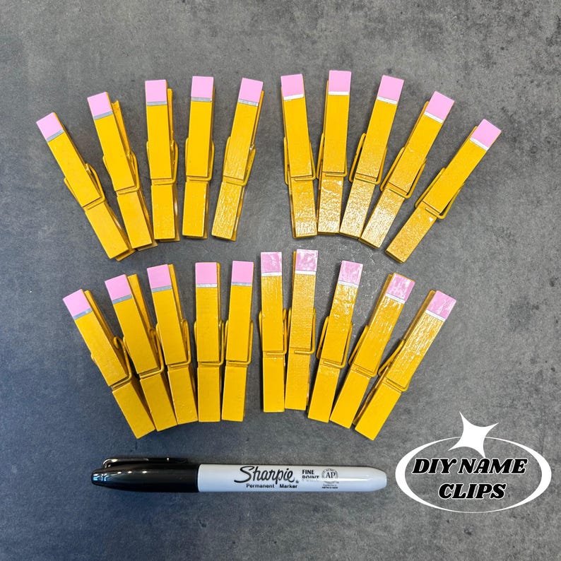 DIY Teacher Class Name Clip Pin Kit Gift, Pencil Class Job Chart ...