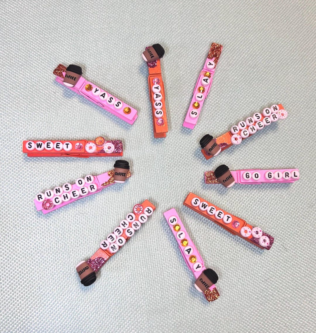 10 Coffee Donuts Cheer Pins, Cheer Comp Backpack Positivity Team Gift ...