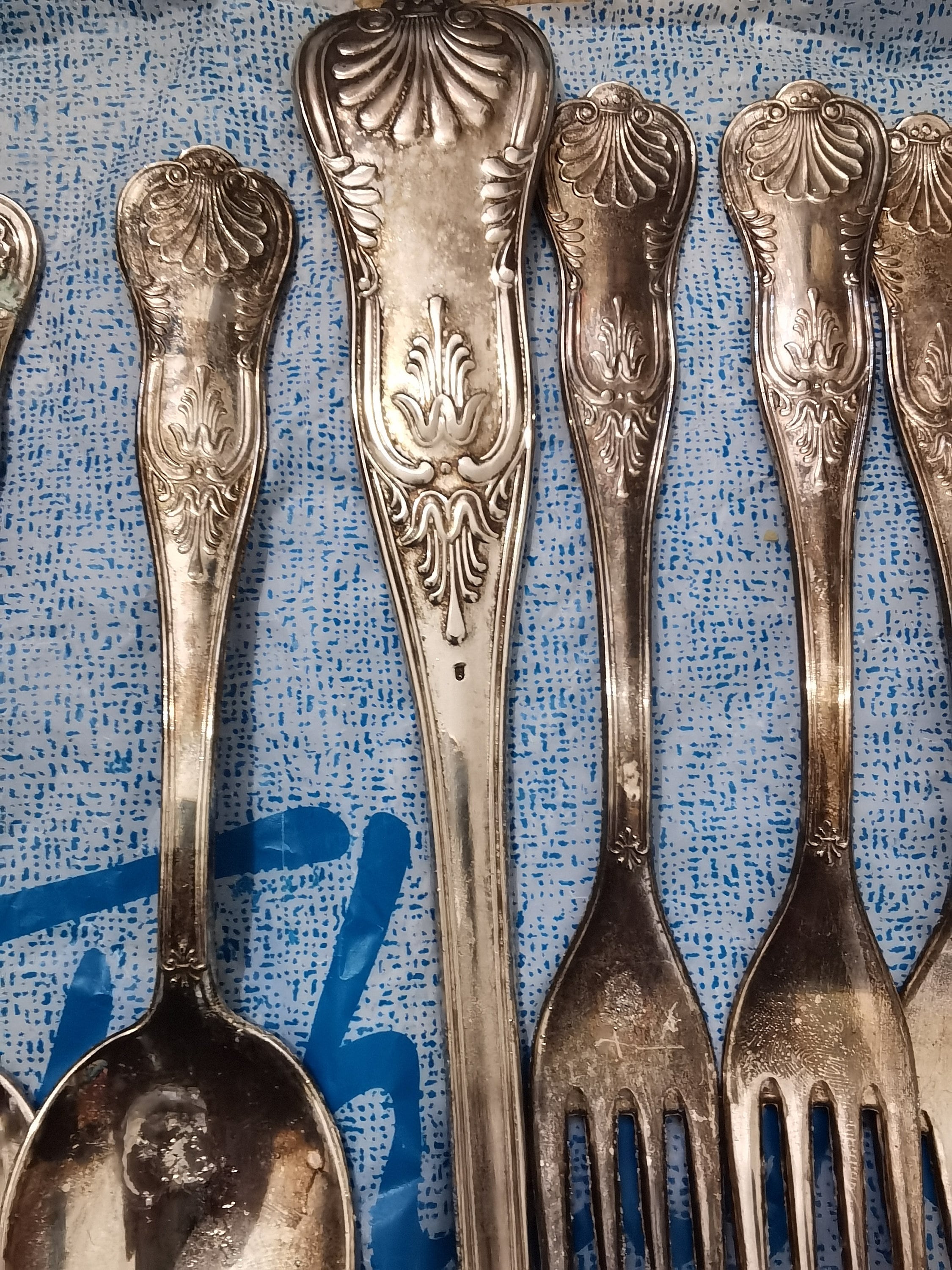 28 Piece Vintage Kings Pattern Silver Plated Cutlery Arg 800 Flatware ...