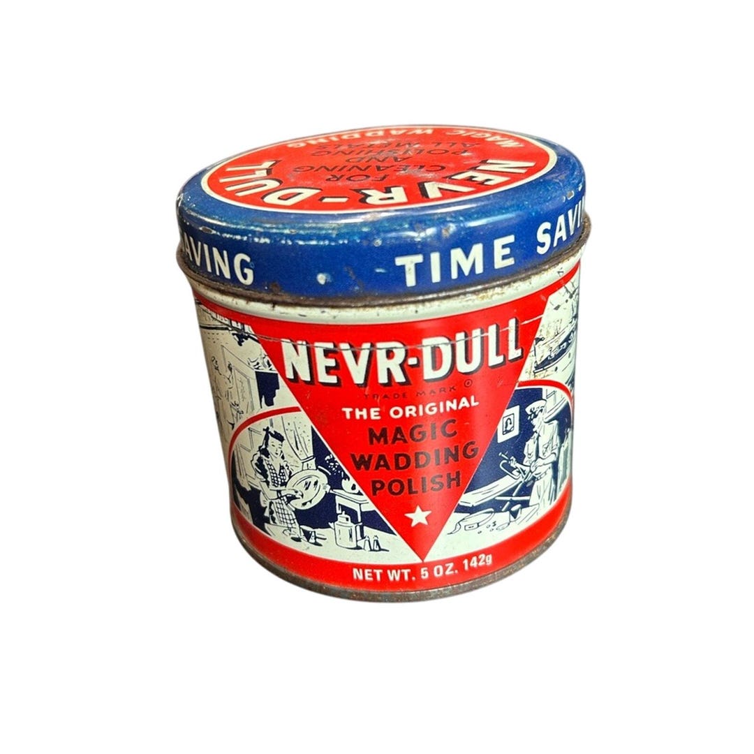 Nevr-dull Magic Wadding Polish Tin- Empty- Some Rust- With Lid- 1940 ...