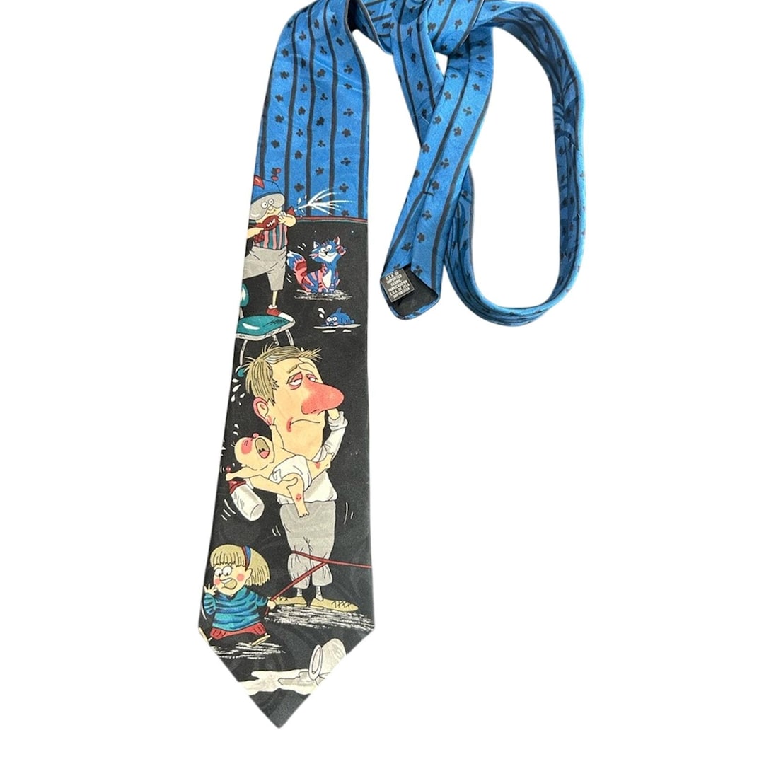 Dad Tie- Novelties- Sick Dad With Kids- Funny Ties! Dad Jokes Preowned ...