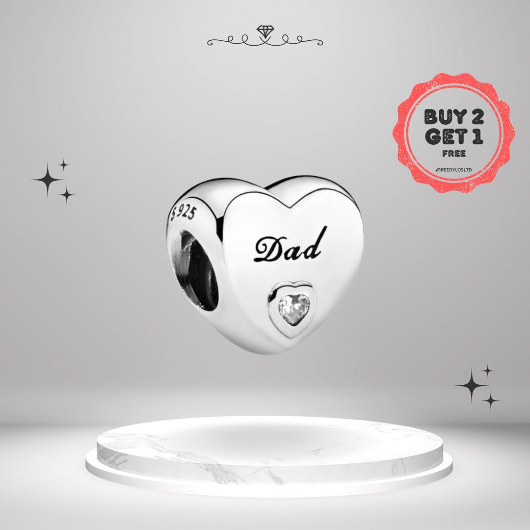 Dad Heart Charm for Pandora Bracelet 925 Sterling Silver - Etsy
