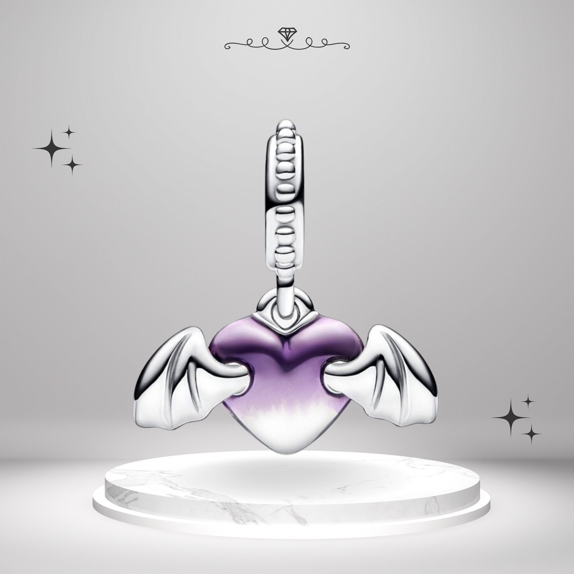 Vampire Winged Heart Dangle Charm for Pandora Bracelet 925 - Etsy