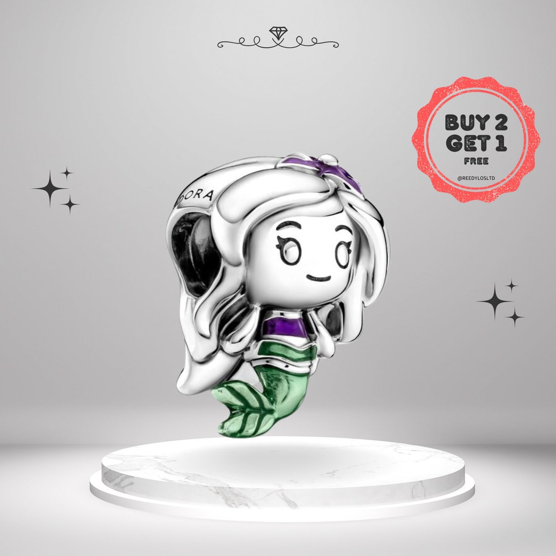 Disney Princess the Little Mermaid Ariel Charm for Pandora Bracelet 925 ...