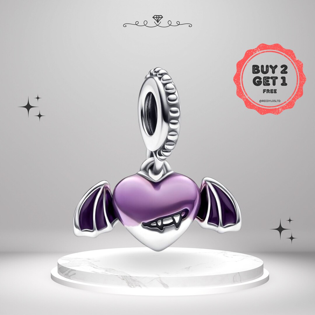 Vampire Winged Heart Dangle Charm for Pandora Bracelet 925 - Etsy