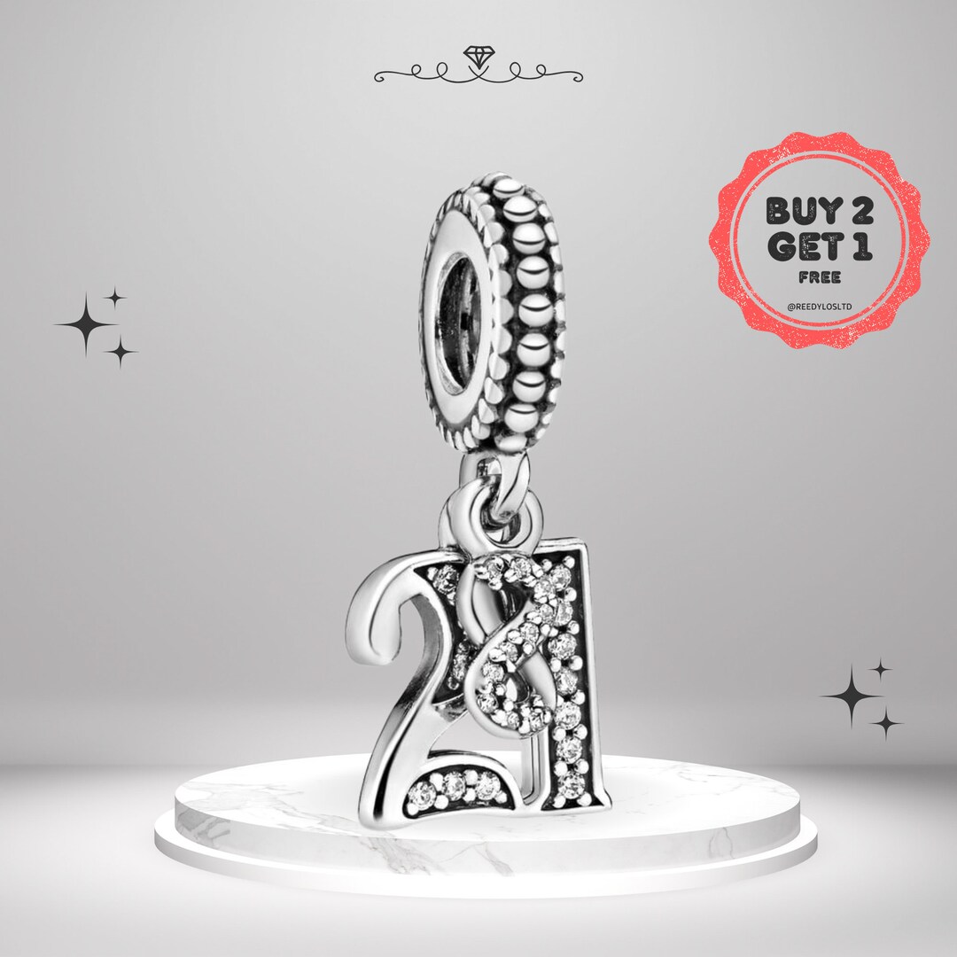 21st Celebration Dangle Charm for Pandora Bracelet 925 - Etsy