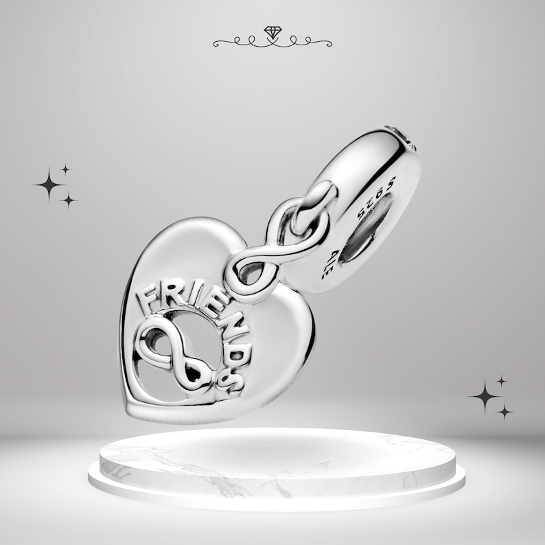 Friends Forever Heart Dangle Charm for Pandora Bracelet 925 - Etsy