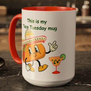Taco Tuesday Mug - Colorful Fun Coffee Cup, Cute Kitchen Decor, Gift ...