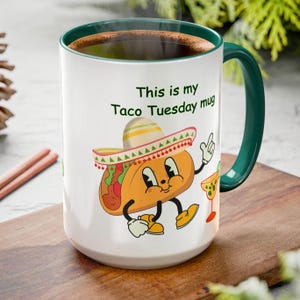 Taco Tuesday Mug - Colorful Fun Coffee Cup, Cute Kitchen Decor, Gift ...