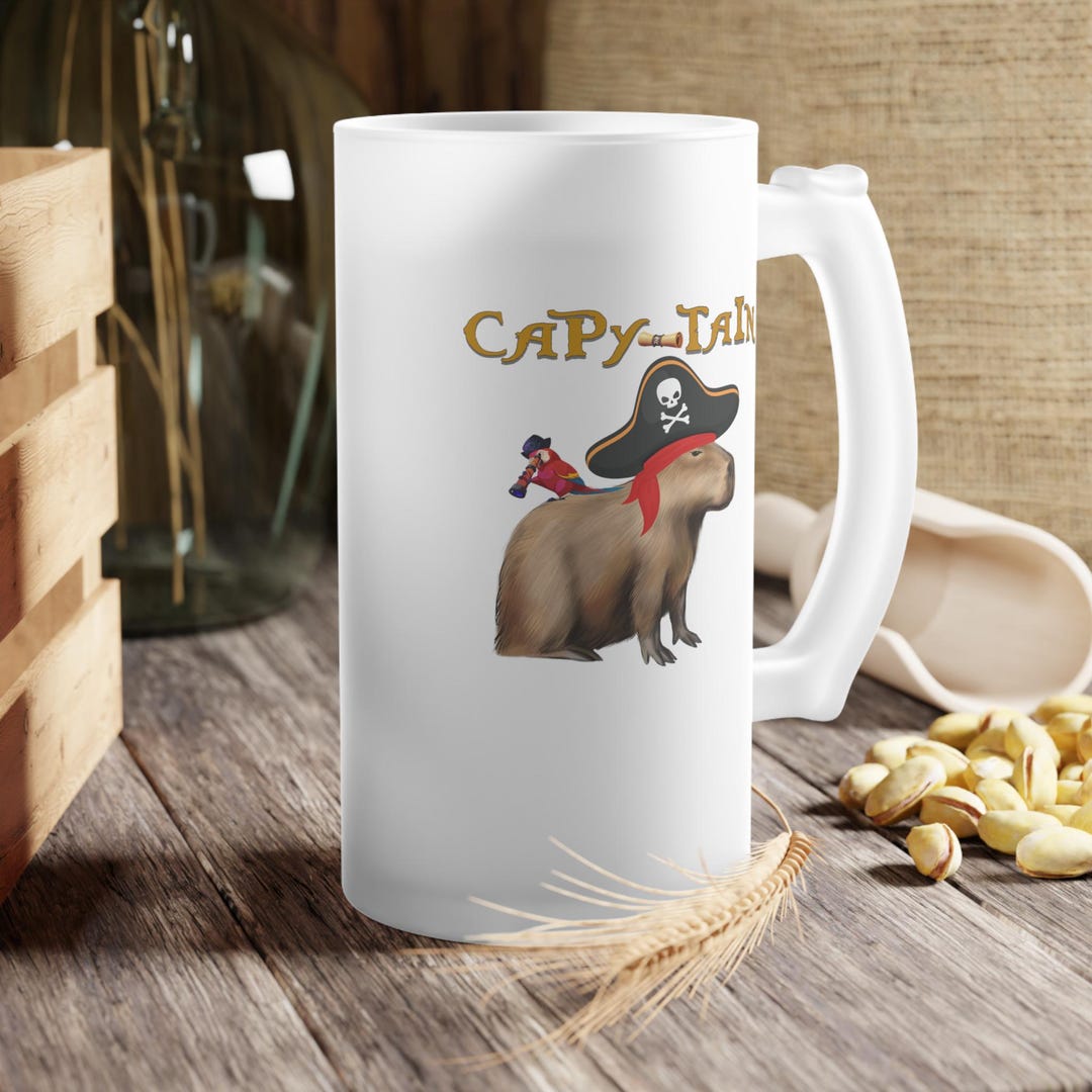 Captain-themed Frosted Glass Beer Mug - Perfect for Parties, Gifts, or ...