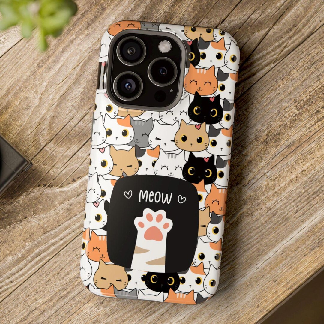 Cute Cat Pattern Impact-resistant Phone Case, Pet Lover Gift - Etsy