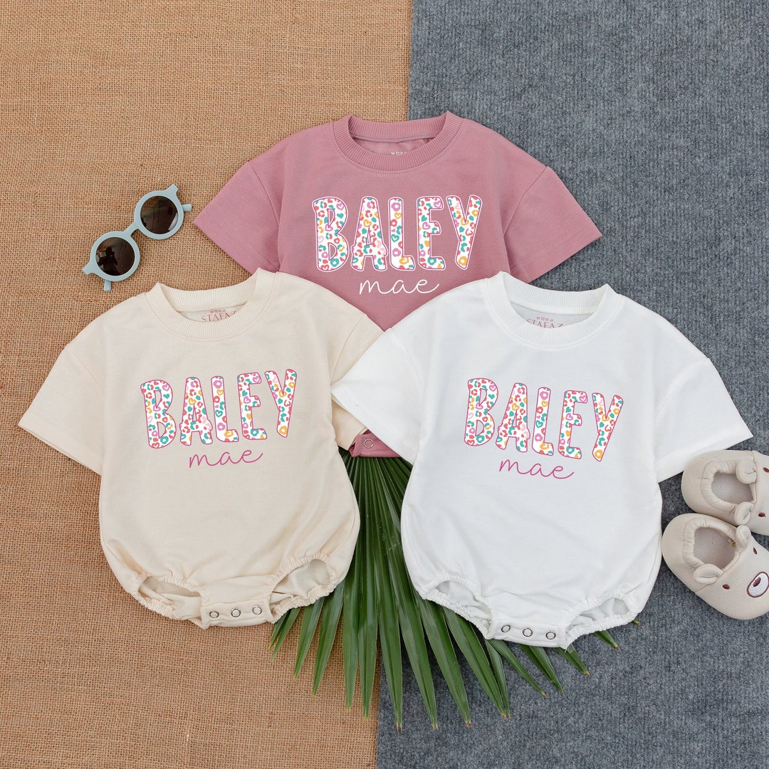 Customized Name Baby Romper,sweatshirt Bodysuit, Personalized Bubble ...