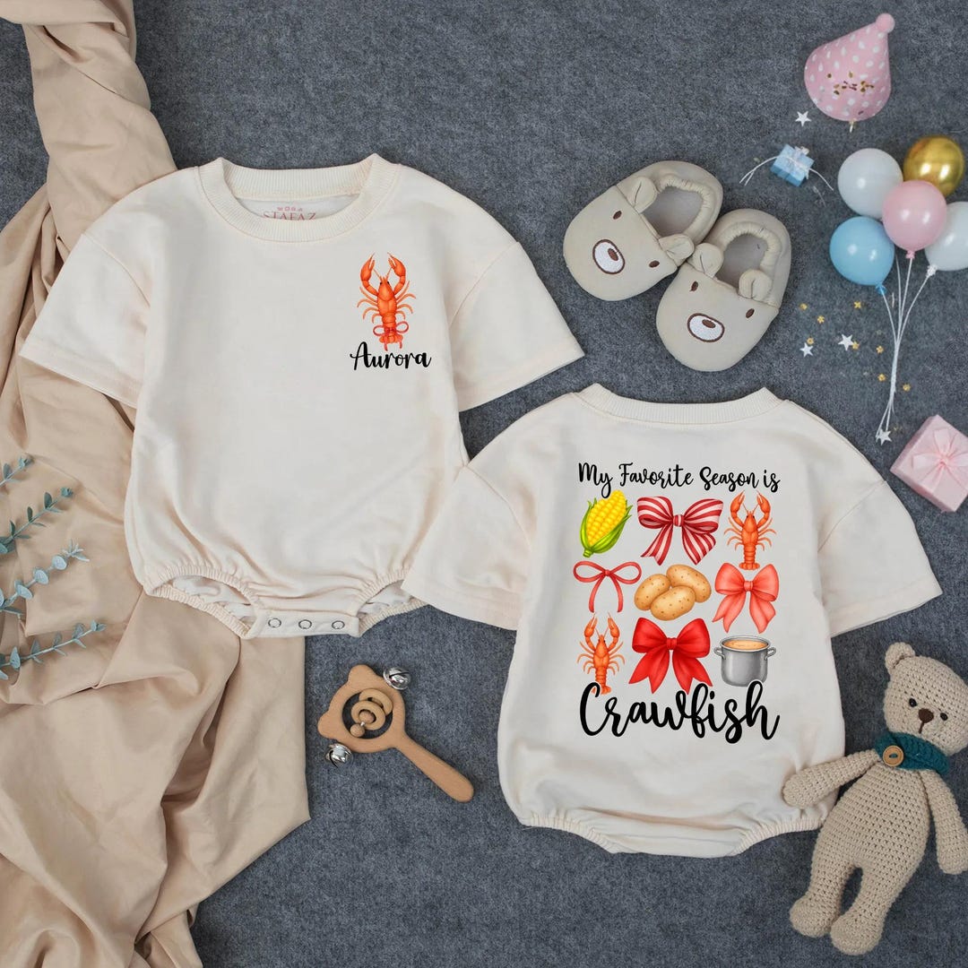 Customized My Favorite Season is Crawfish Bubble Romper,southern Baby ...