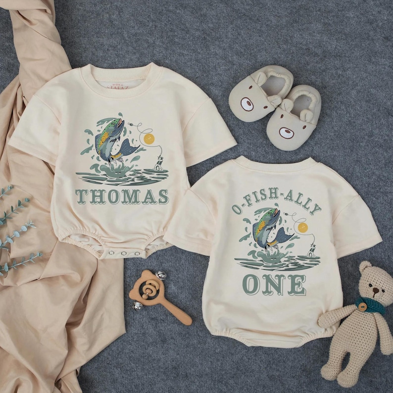 Personalized O-fish-ally One Bubble Romper, Boy Fishing Clothes ...