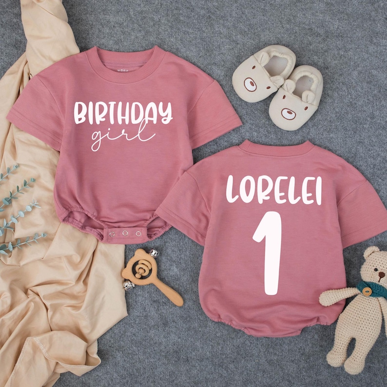 Personalized Birthday Girl Shirt, Girl Bubble Romper, 1st Birthday ...