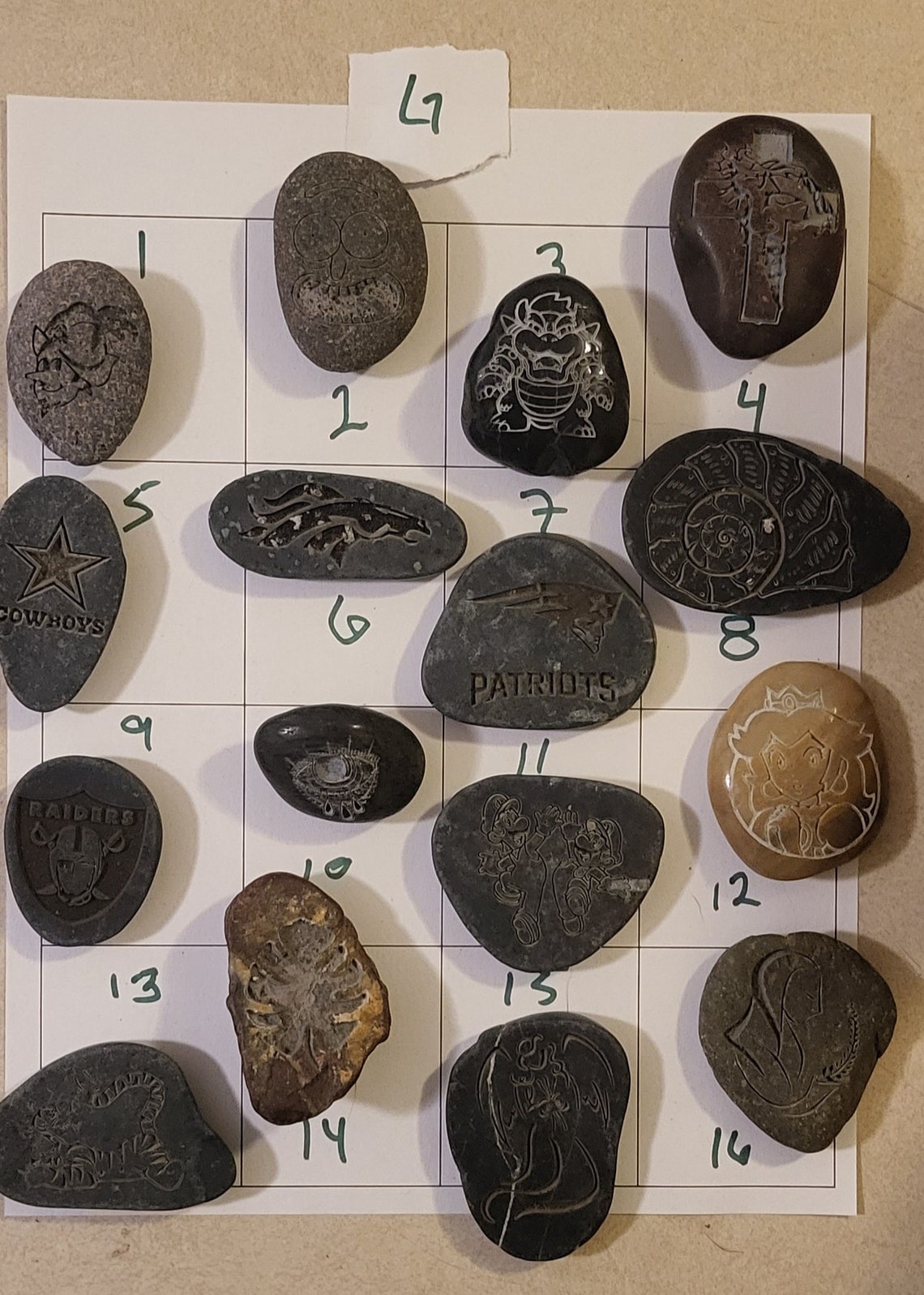 Laser Engraved Rocks G Board - Etsy