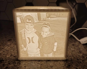 3D Printed Customizable Lithophane Light Picture Box Gift Great for ...
