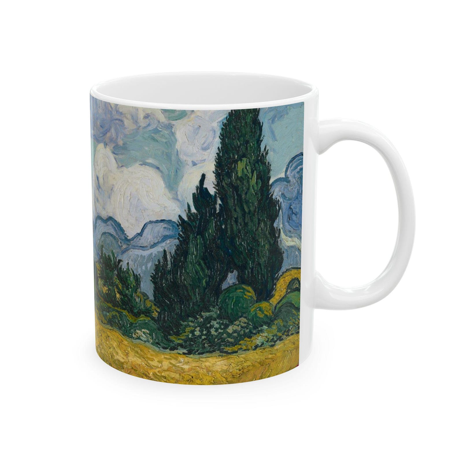 Wheat Field With Cypresses 1889 | Vincent Van Gogh Mug | Dishwasher and ...