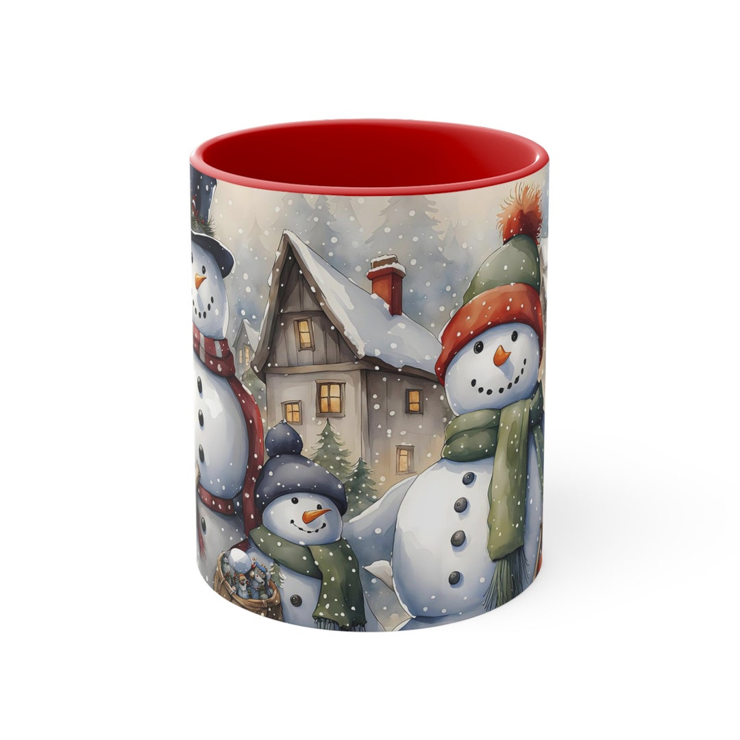 Snowman Christmas Ceramic Mug | 11 Oz Tone Mug | Vintage Classic ...