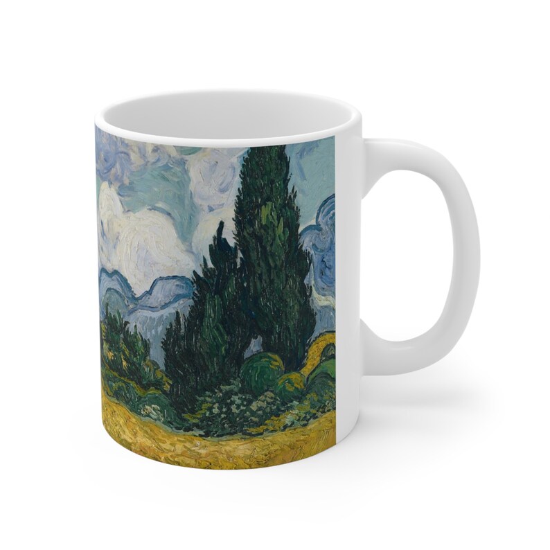Wheat Field With Cypresses 1889 Vincent Van Gogh Mug Dishwasher and ...
