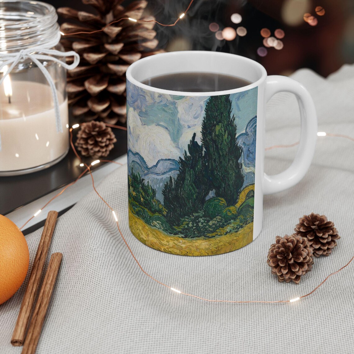 Wheat Field With Cypresses 1889 | Vincent Van Gogh Mug | Dishwasher and ...