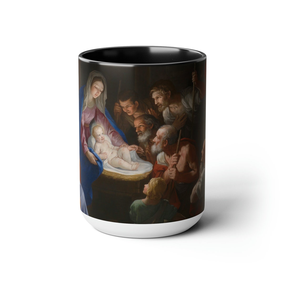Classic Nativity Mug 15 Oz Ceramic | Baby Jesus Christmas Day Christian ...