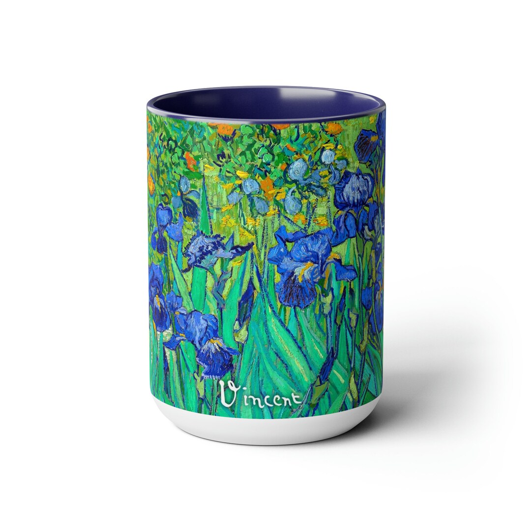 15 Oz Irises Mug (1889) | Famous Painting Large Mug Cup | Van Gogh Gift ...